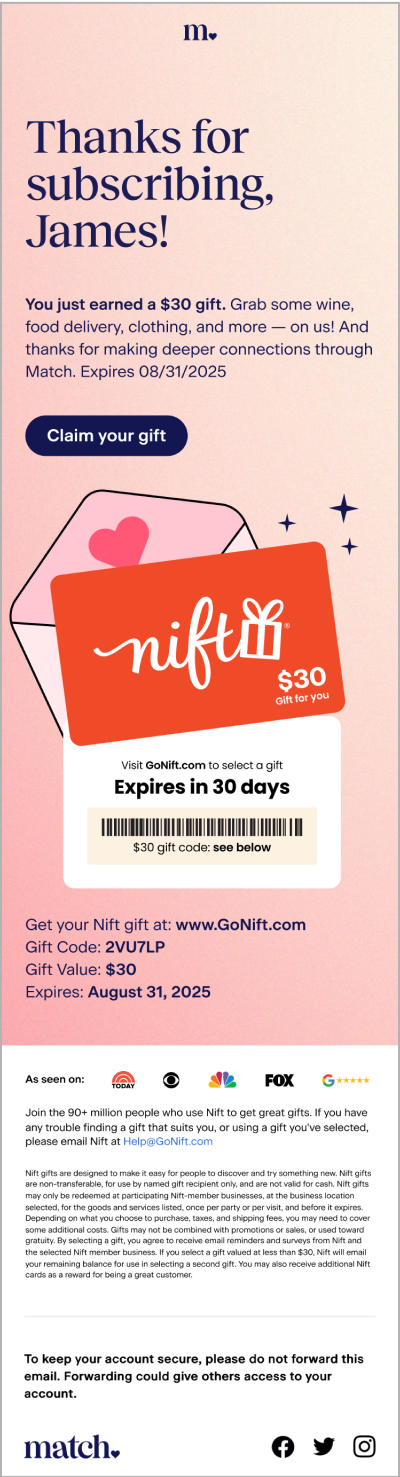 FAQ About the OkCupid Nift Gift Program – OkCupid